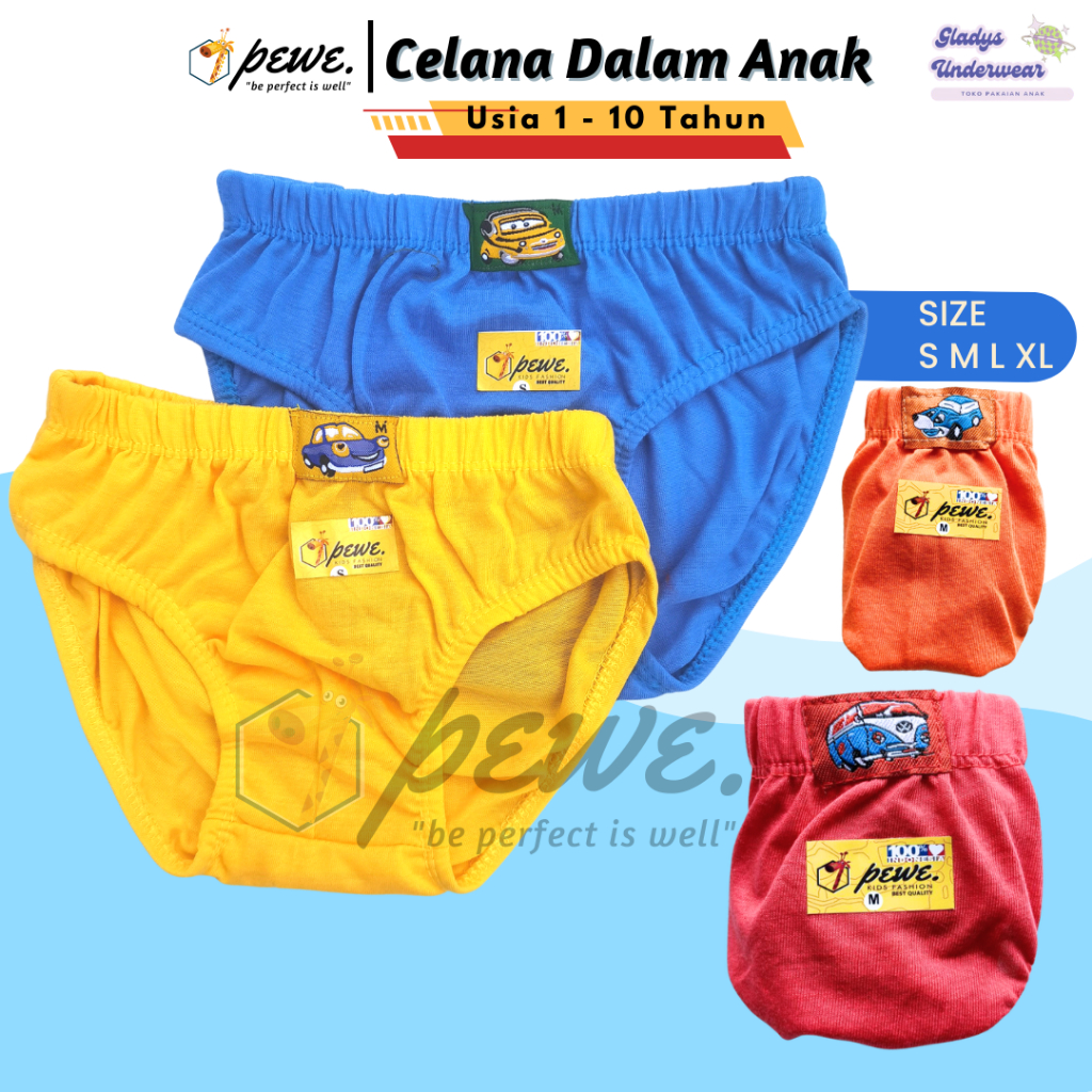 Jual 6 Pcs Celana Dalam Anak Laki Laki- CD Anak Cowo- CD Polos Anak ...