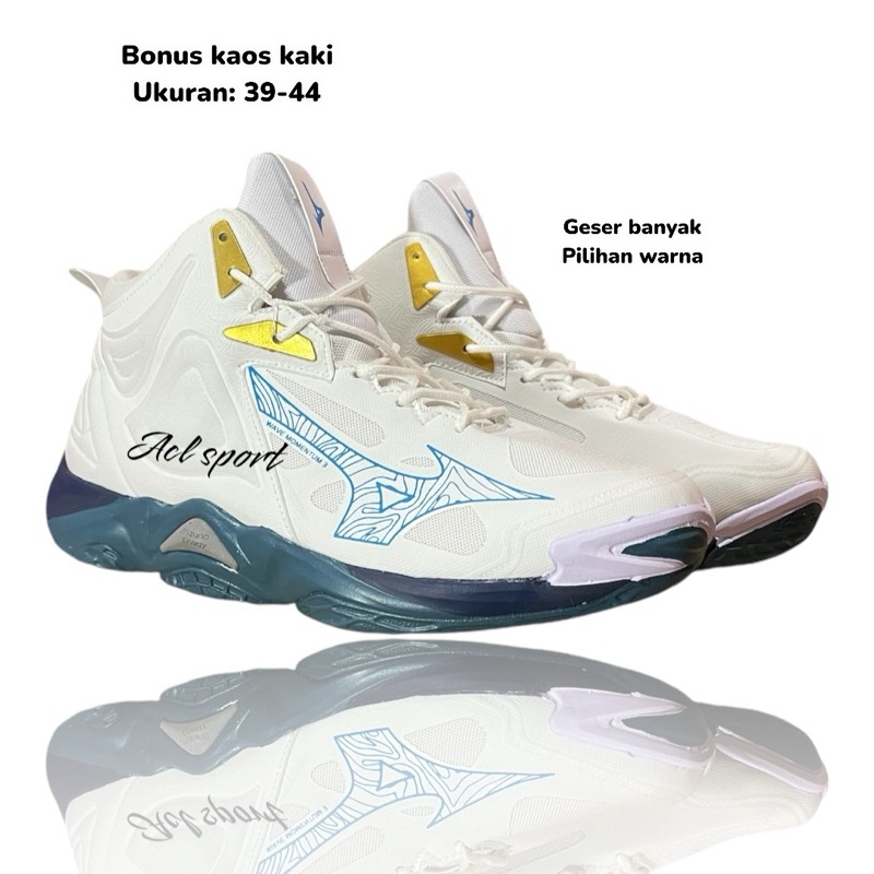 Jual Sepatu Volly Mizuno Wave Momentum 3 Mid Sepatu Voli Pria Nyaman ...