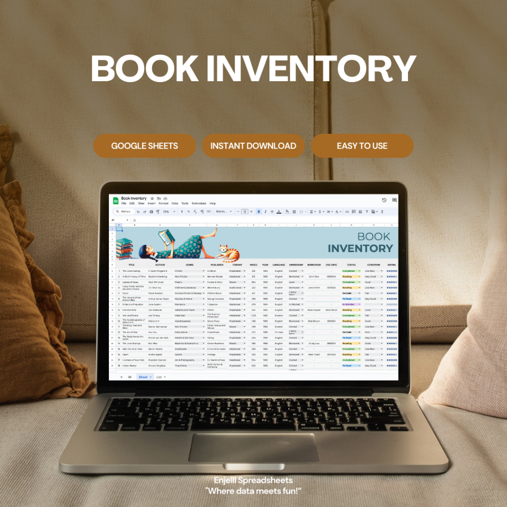 Jual BOOK INVENTORY / SPREADSHEET TEMPLATE - GOOGLE SHEET EXCEL ...