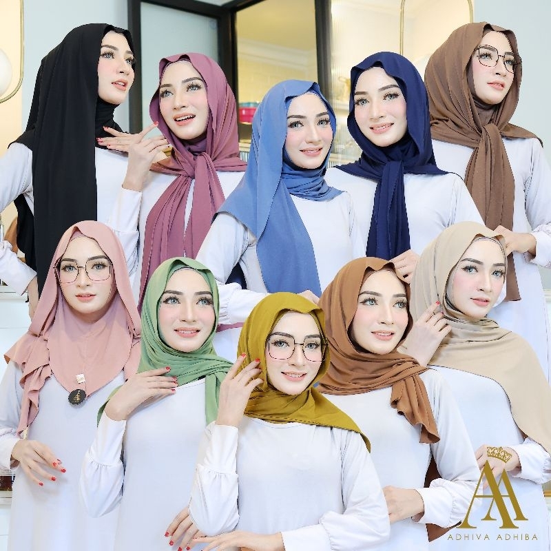 Jual PASHMINA INSTAN OVAL JERSY PREMIUM PAKET 10PCS HIJAB WANITA CANTIK ...