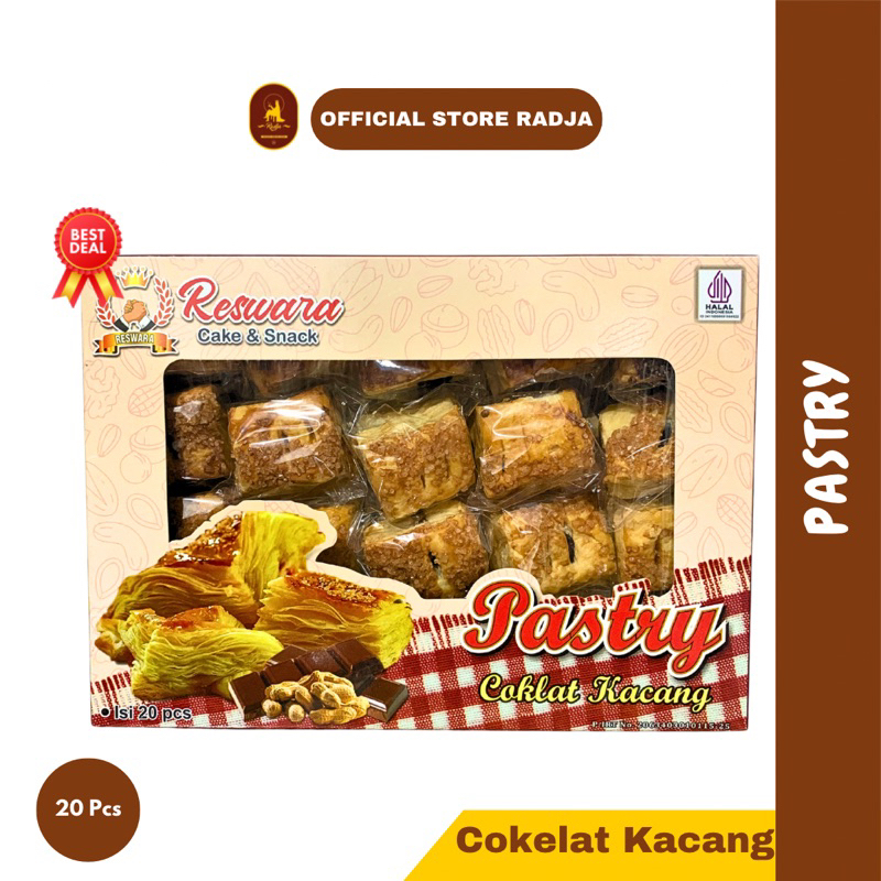 Jual [20 Pcs] Kue Pastry Cokelat Kacang Reswara Jogja Pastry Enak ...