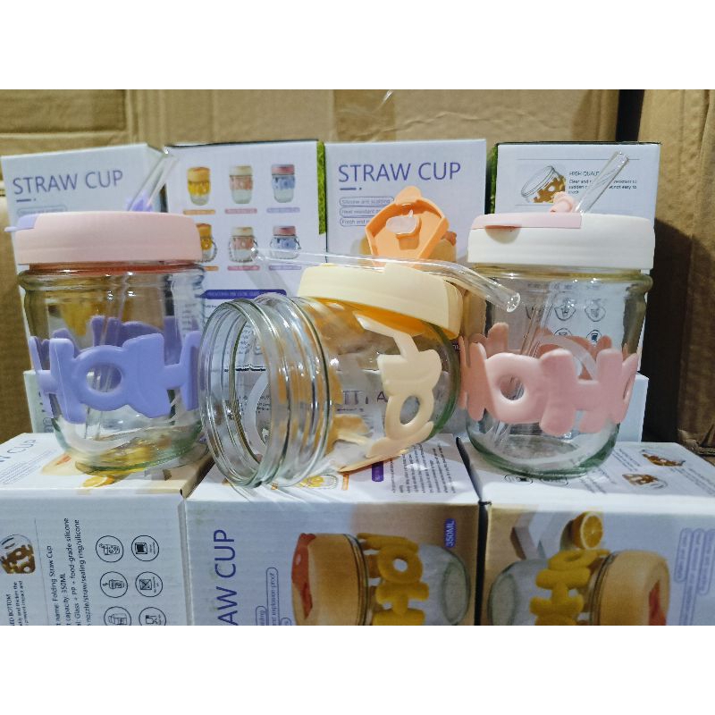 Jual GELAS MINUM KACA HOHO TUMBLER AESTHETIC CUP KACA SIMPEL BOX ASLI ...
