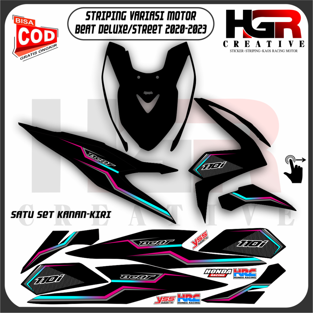 Jual striping motor beat deluxe beat street 2021-2023 stiker vynil ...