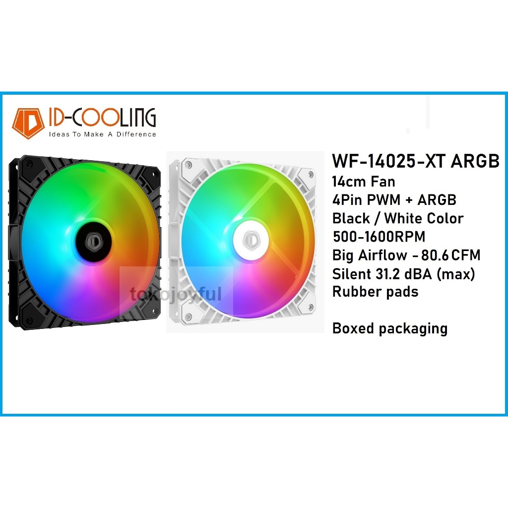 Jual ID Cooling WF-14025-XT ARGB Black White 14025 PWM Fan 14cm Termurah | Shopee Indonesia