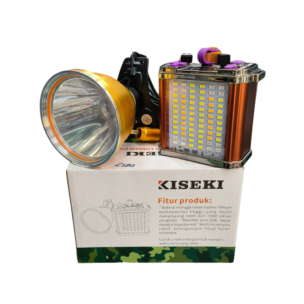 Jual Senter Kepala Kiseki 150 Watt CK-958+ Dengan Aki Bisa Lampu Dan ...