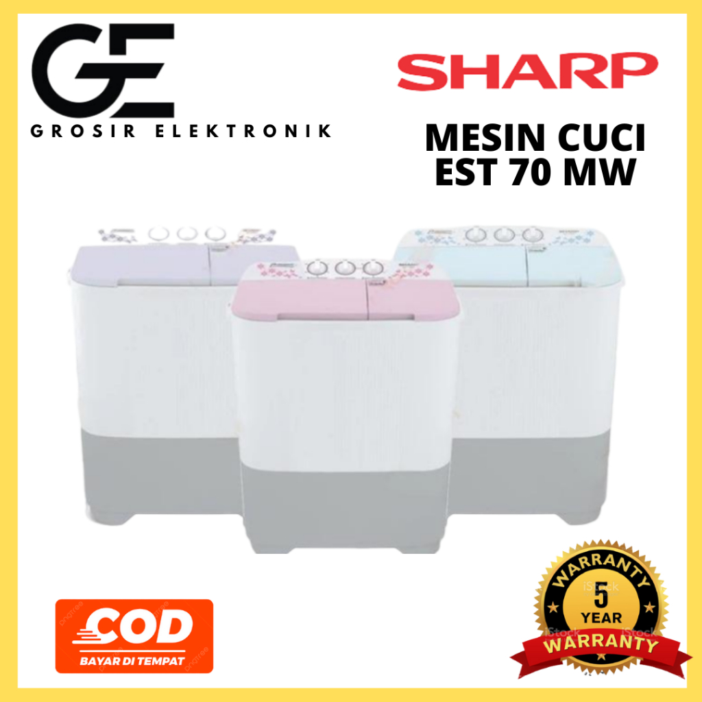 Jual SHARP MESIN CUCI 2 TABUNG 7KG EST 70MW GARANSI RESMI | Shopee ...