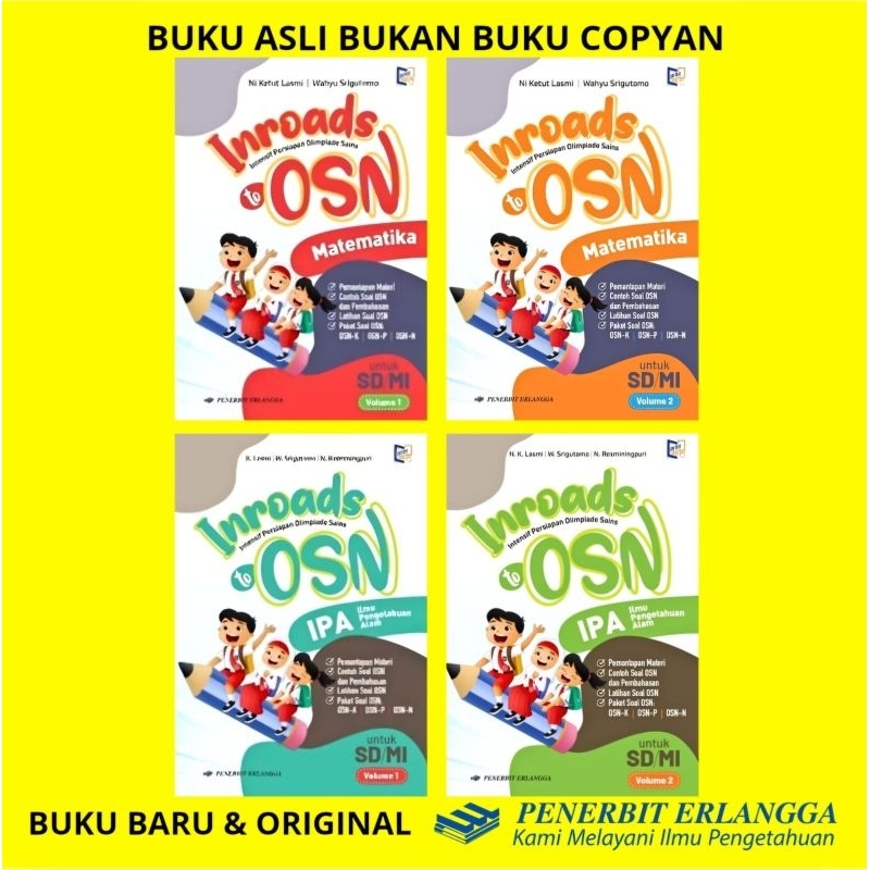 Jual INROADS TO OSN IPA MATEMATIKA SD/MI VOLUME 1 2 ERLANGGA - BUKU ...