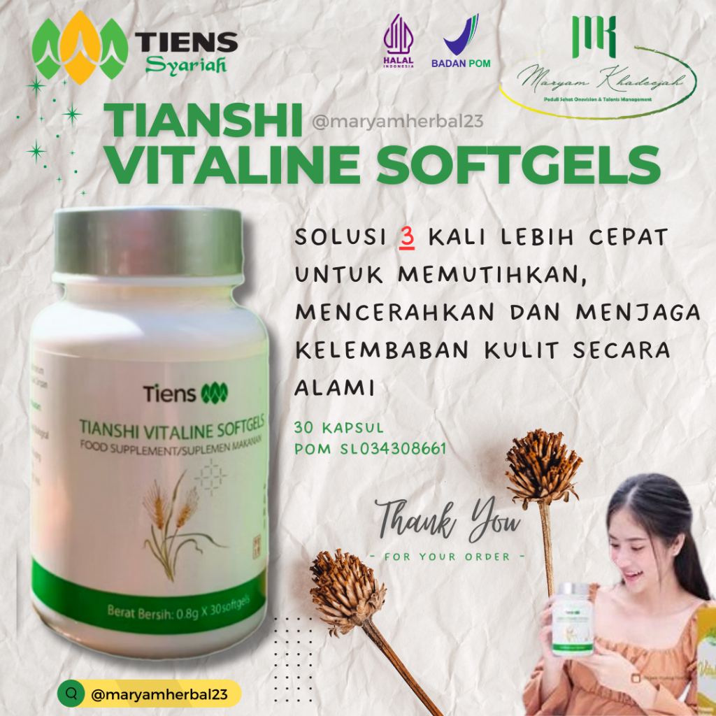 Jual Tiens Vitaline Softgel Original Untuk Memutihkan Seluruh Tubuh Mencerahkan Kulit Wajah ...