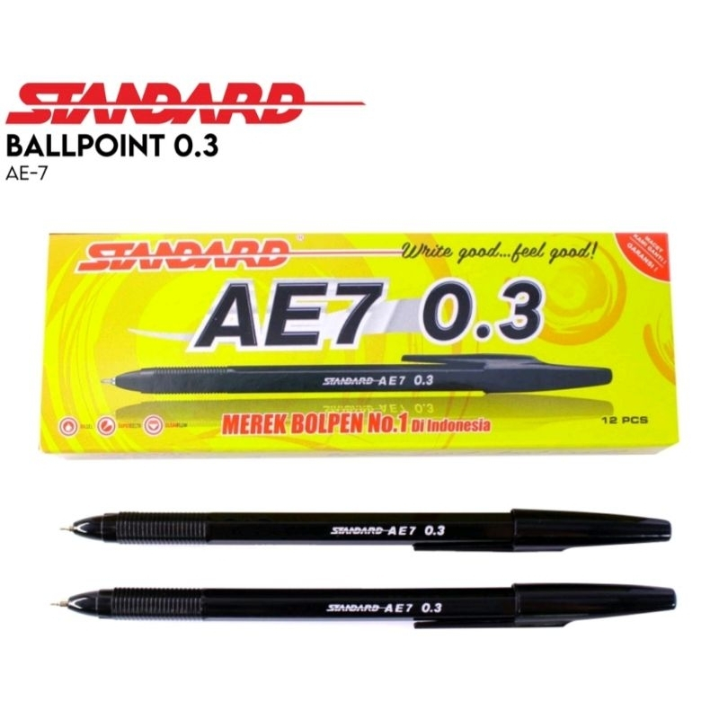 Jual PULPEN PEN PENA BALLPOINT STANDARD AE7 0.3 MM | Shopee Indonesia