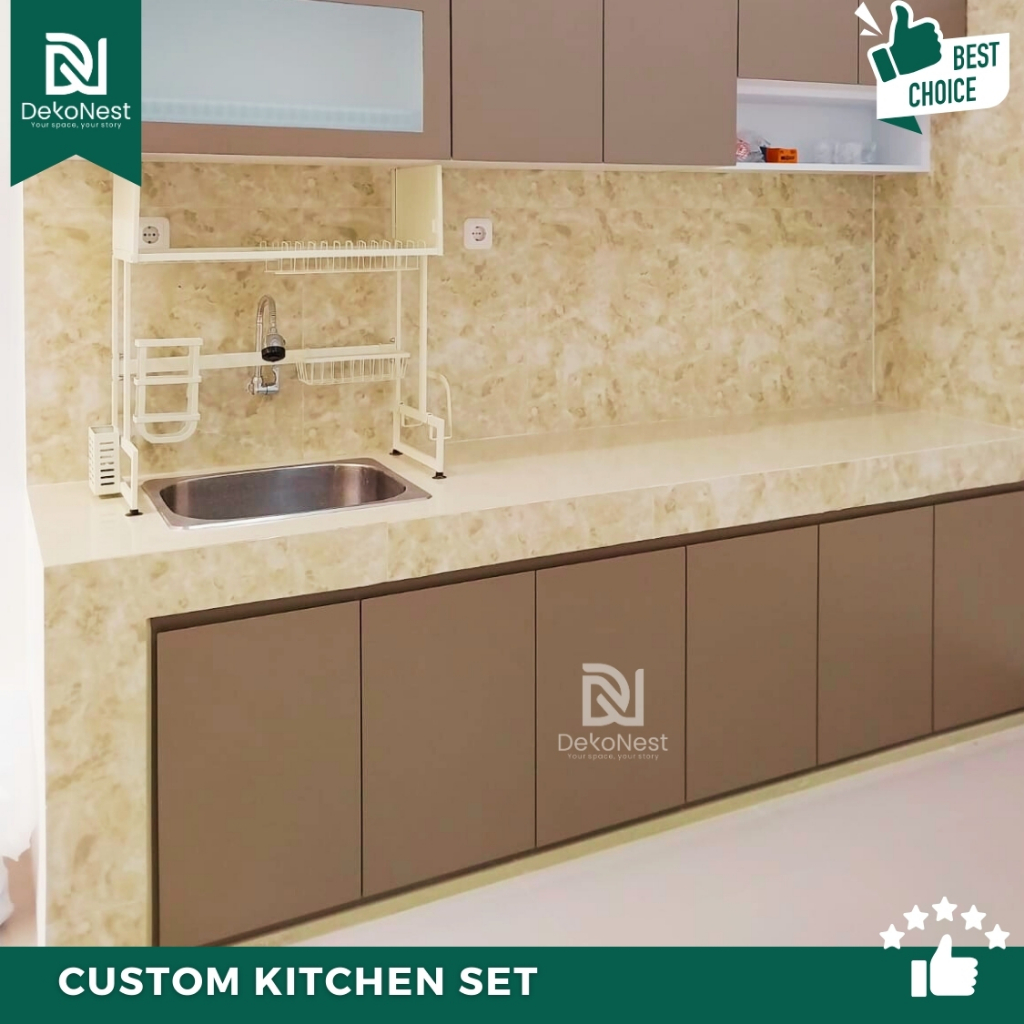 Jual Dekonest Kitchen set Atas Bawah Minimalis Kayu Dapur Mewah ...