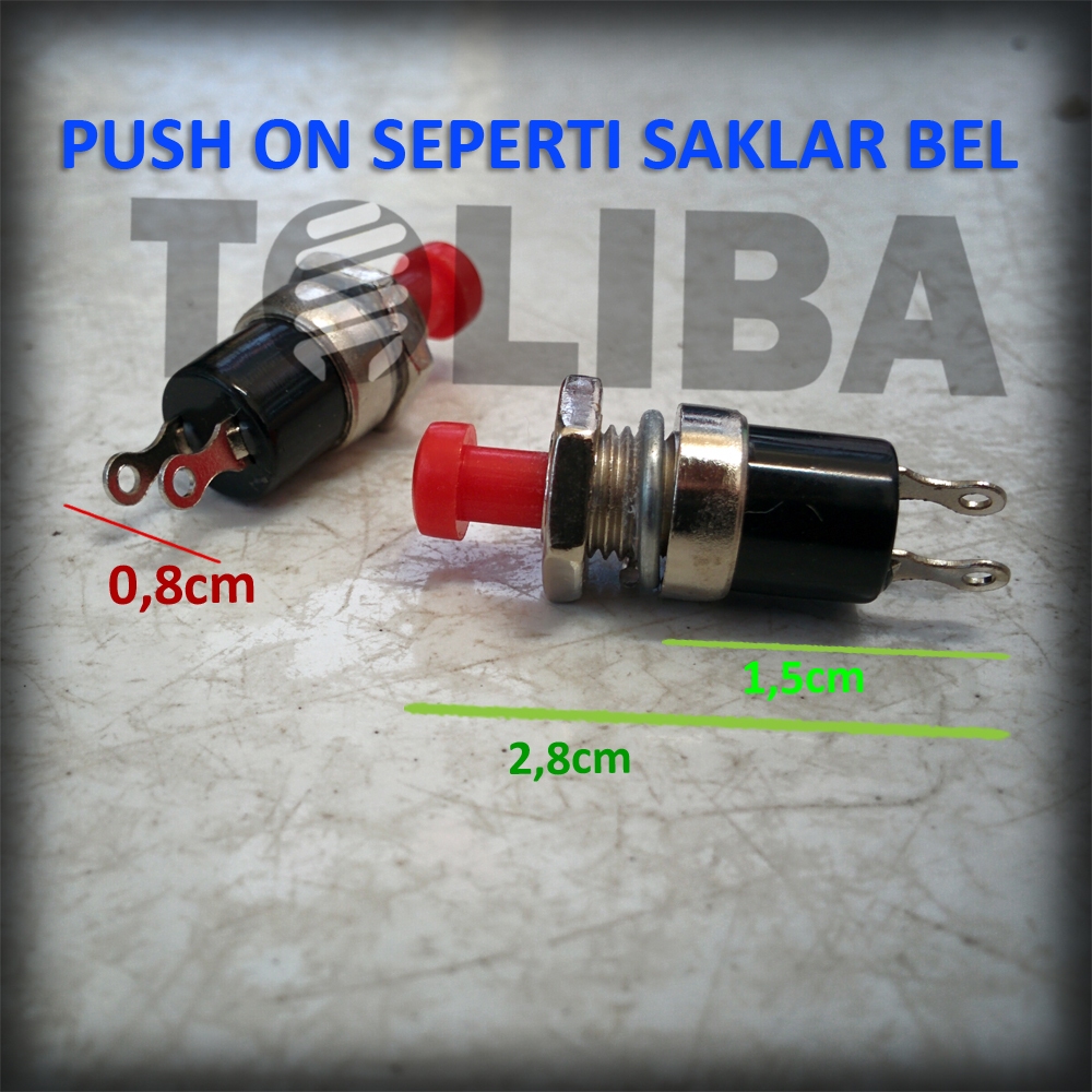 Jual push on kecil / saklar switch push kaki pin 2 / saklar push kecil ...