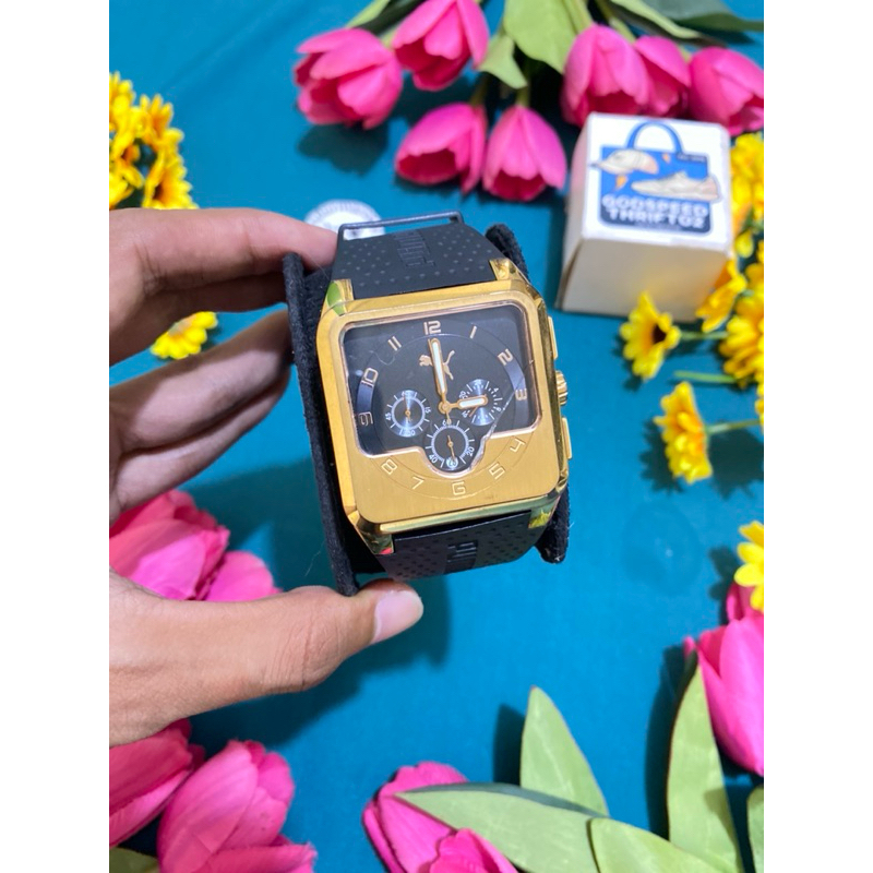 Jual Puma Watch Sport Chrono Analog Gold Black series Second (Original ...