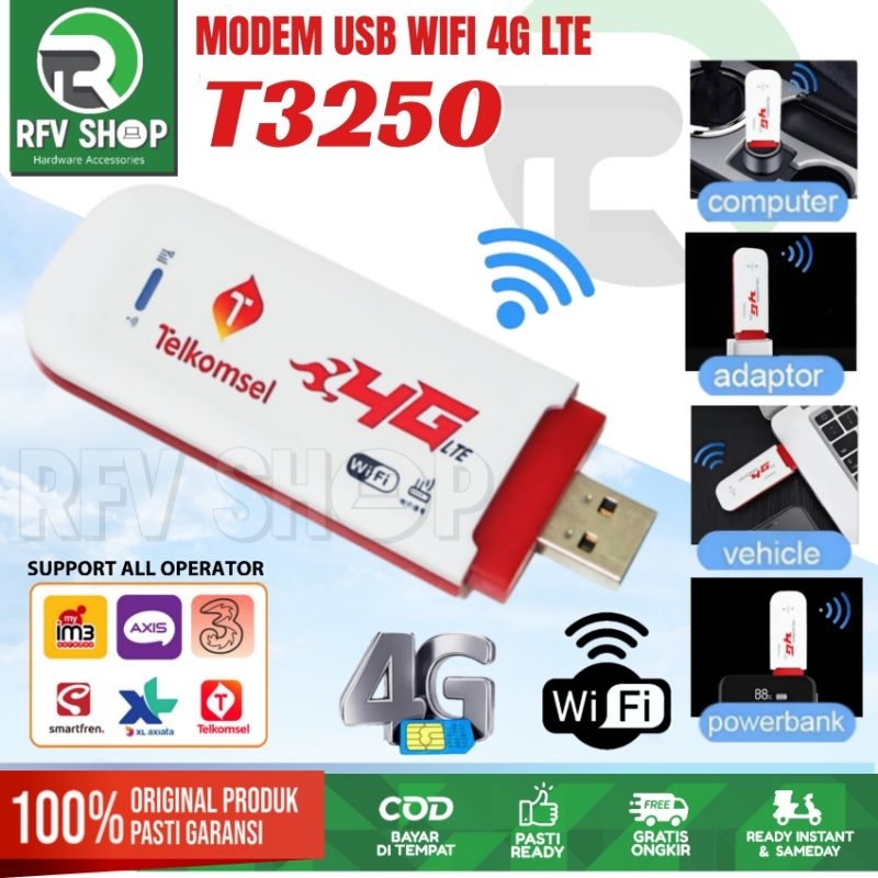 Jual MODEM WiFi T3250 USB WINGLE 4G LTE SUPPORT ALL OPERATOR TSEL LOGO ...