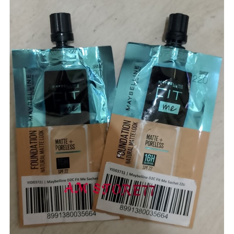 Jual ORIGINAL Maybelline Fit Me Matte Poreless Foundation Sachet - SALE ...