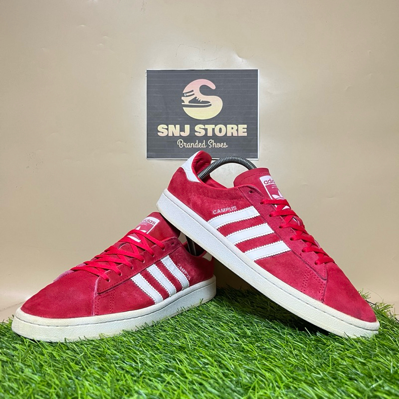 Jual Adidas Campus Red White Sz 42,5 Second | Shopee Indonesia
