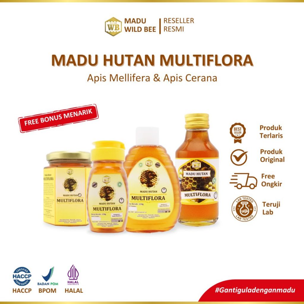 Jual Madu Multiflora / Lebah Apis Melifera - Wild Bee-Kemasan Try Kit ...