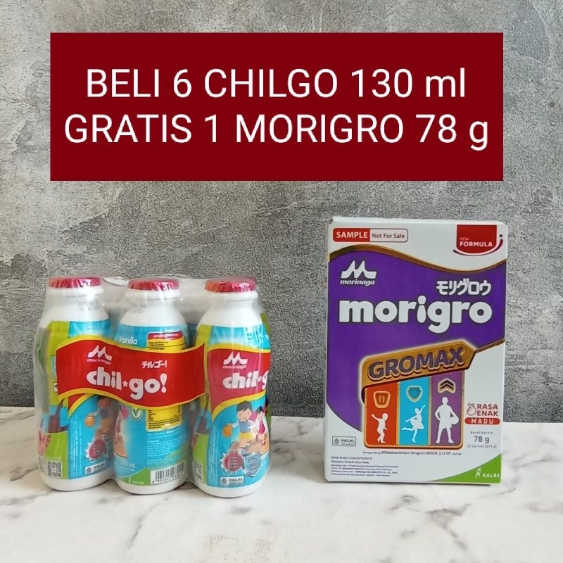 Jual BELI 6 CHILGO 130 ml GRATIS 1 MORIGRO 78 GRAM MORINAGA CHIL-GO SUSU UHT CAIR / CHILGO BOTOL ...