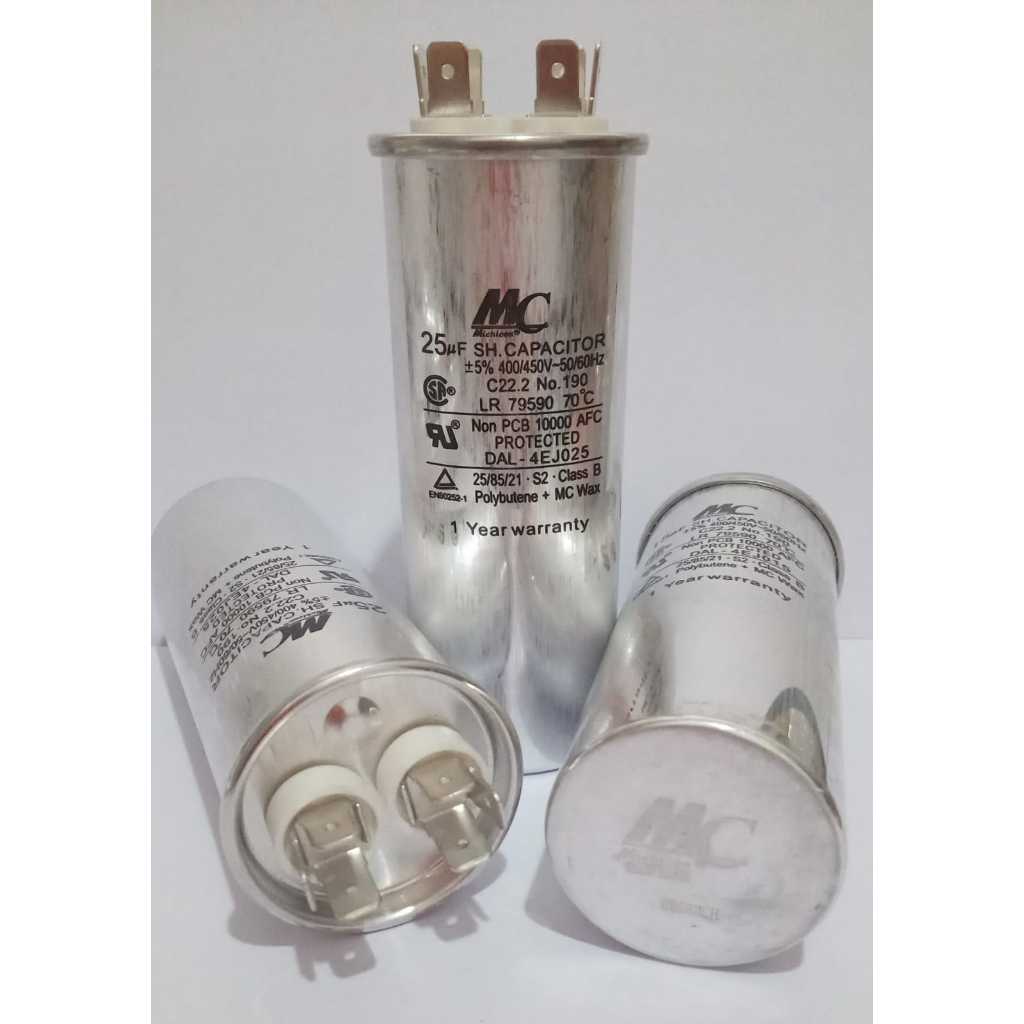 Jual KAPASITOR AC 25 MIKRO MERK MC | Shopee Indonesia