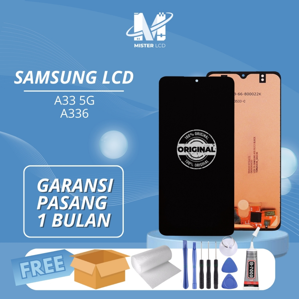 Jual LCD SAMSUNG A33 5G / A336 FULLSET ORIGINAL FREE LEM + OPENING SET | Shopee Indonesia