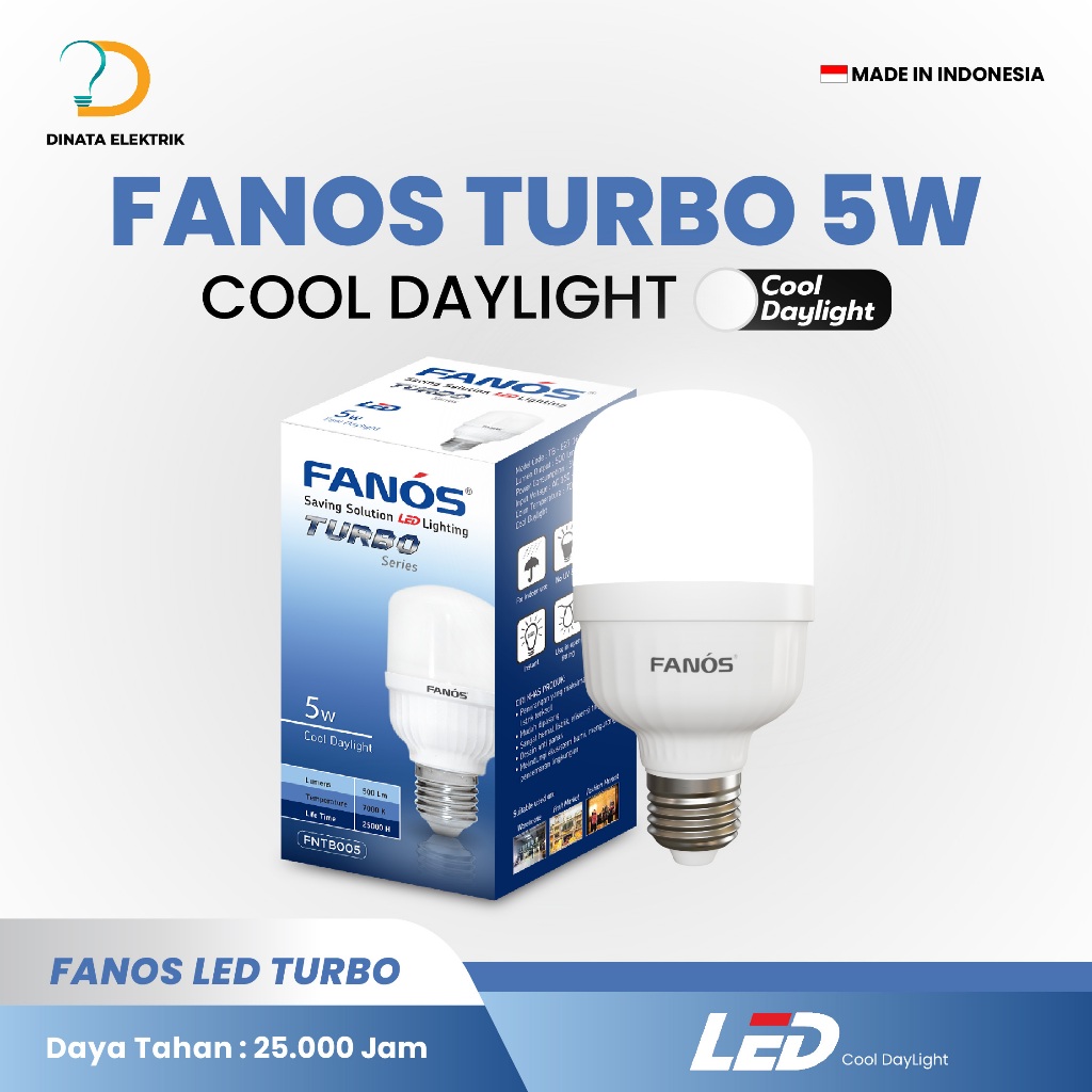 Jual Fanos Lampu LED T BULB TURBO 5W Bohlam LED Great A | Shopee Indonesia