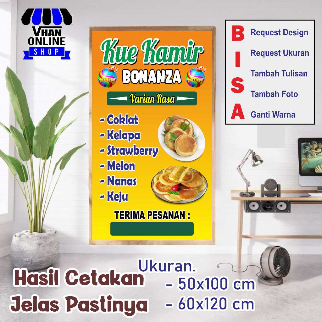 Jual Banner Spanduk Custom Kue Kamir dan Aneka Kue | Shopee Indonesia
