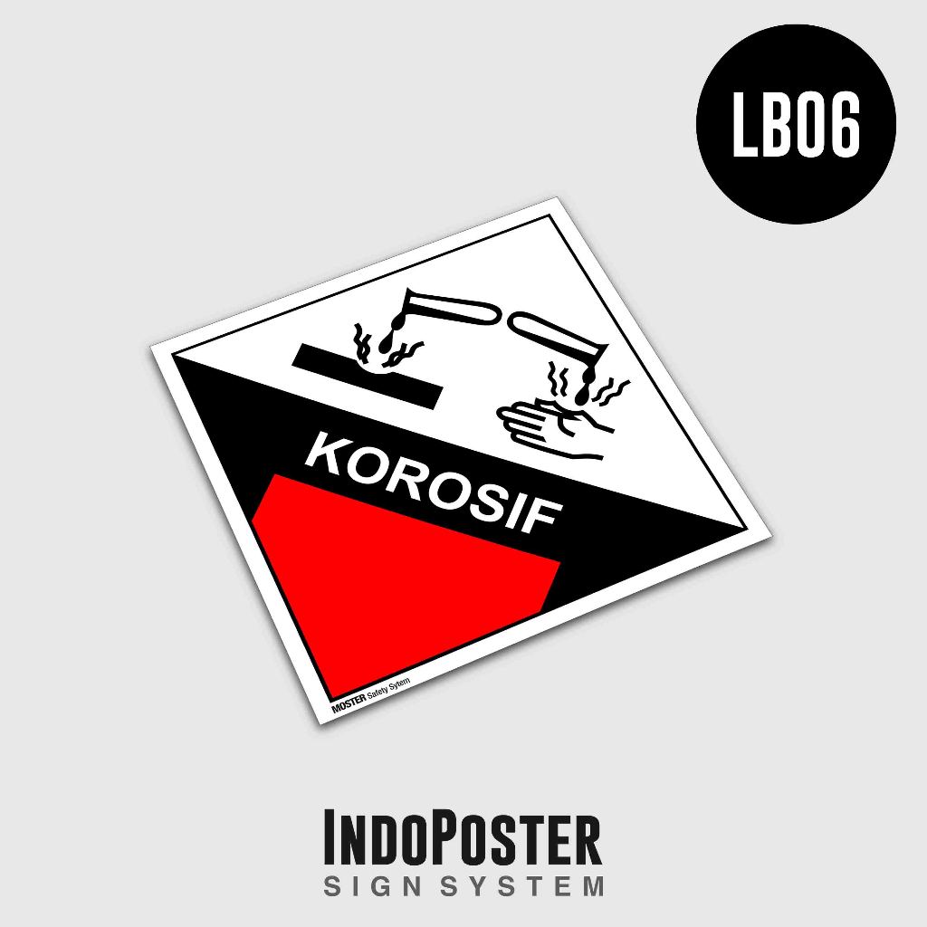 Jual Stiker Simbol Label B3 Limbah Hazmat Hazardous Material Korosif ...