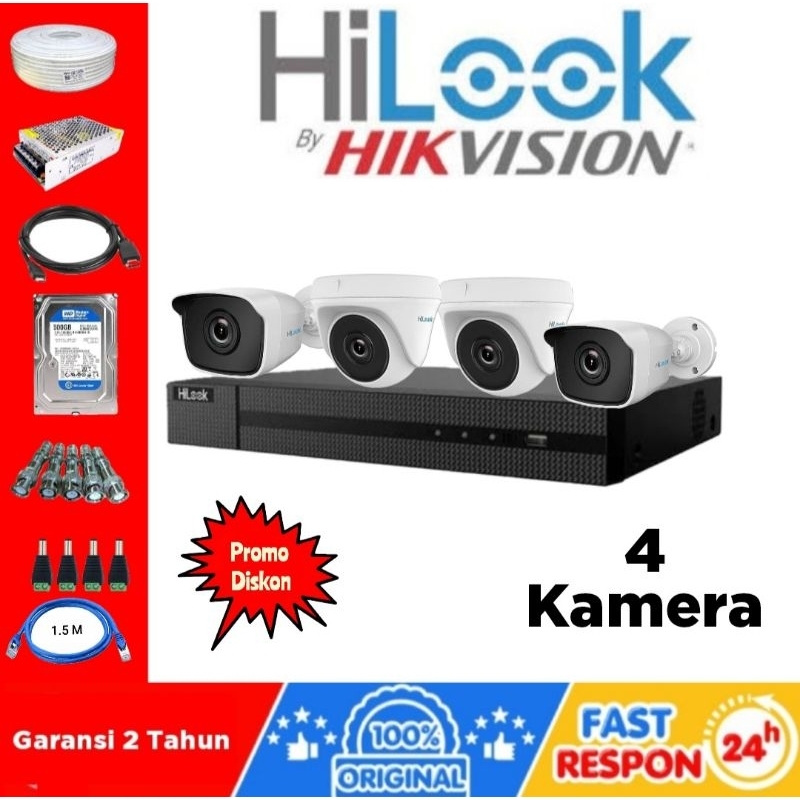 Jual Paket CCTV HILOOK 4 Channel 4CH 4 Titik Murah Bergaransi 4 Camera | Shopee Indonesia
