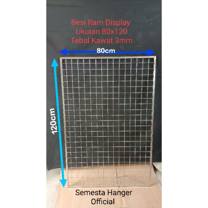 Jual Besi Ram Stainless krom/Ram Display ukuran 80cm x 120cm Tebal ...