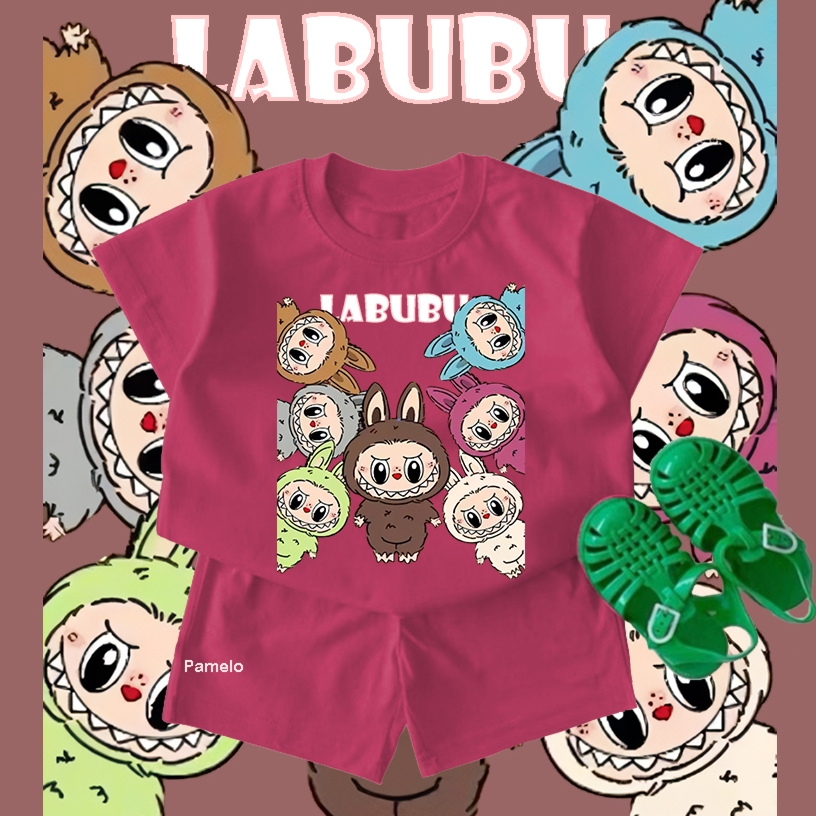 Jual Pamelo.id Setelan Anak Unisex The Monster Labubu Size 4-10 TH Kaos ...