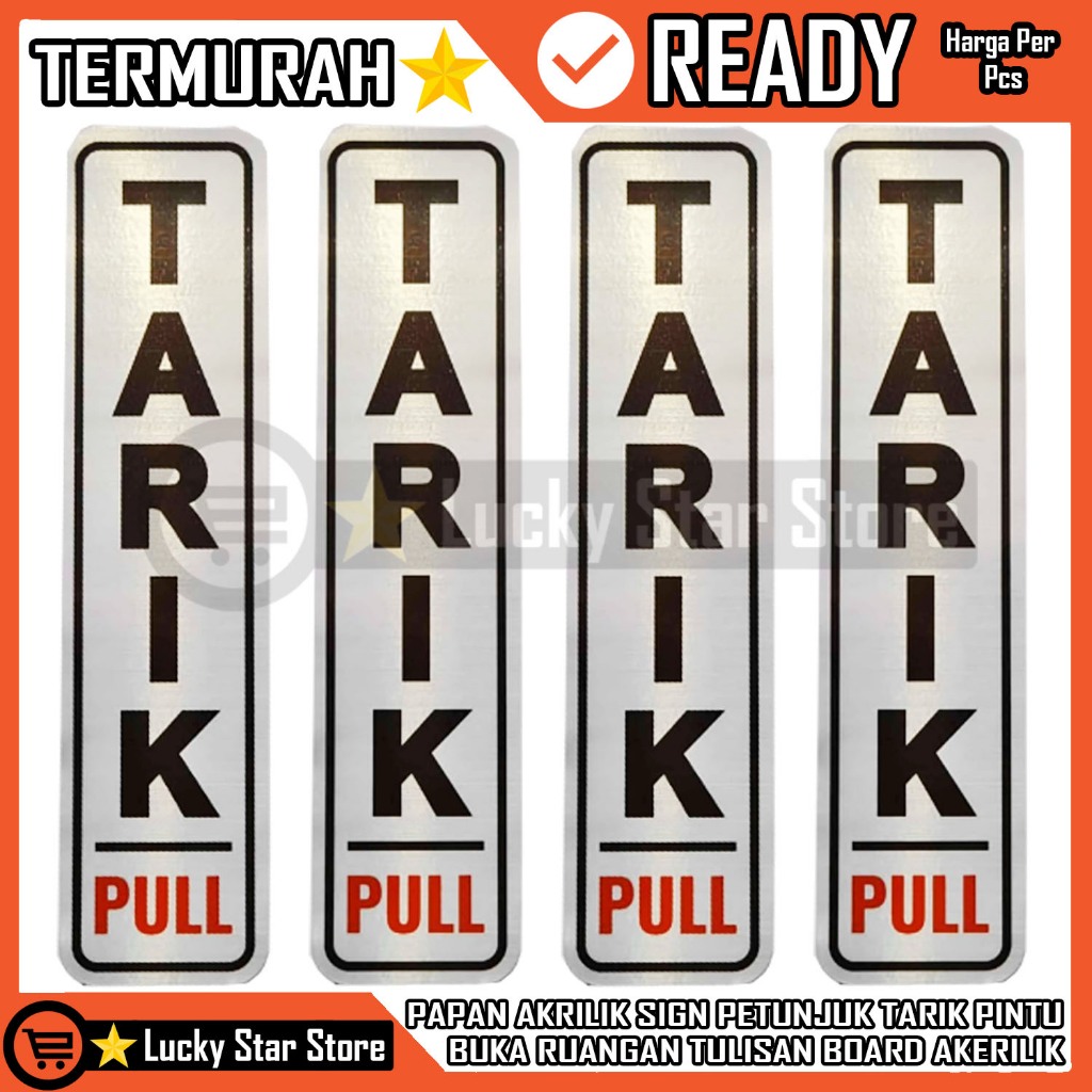 Jual Papan Akrilik Stiker Petunjuk Tarik Sign Board Label Acrilyc ...