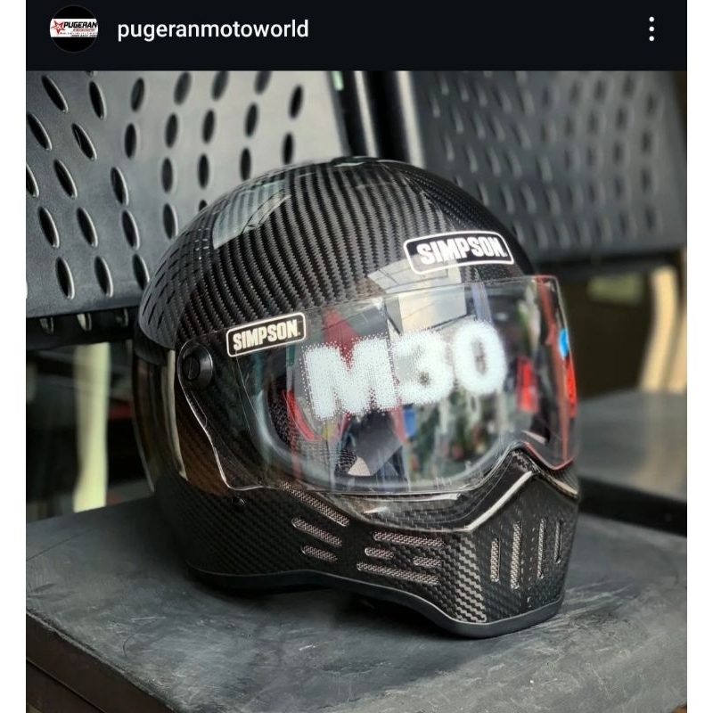 Jual HELM SIMPSON M30 CARBON GLOSSY | Shopee Indonesia