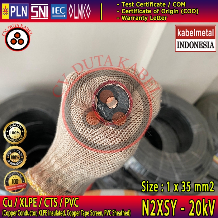 Jual Kabel Listrik N2XSY 1x35 mm2 12/20 (24)kV SUPREME / KABELMETAL ...