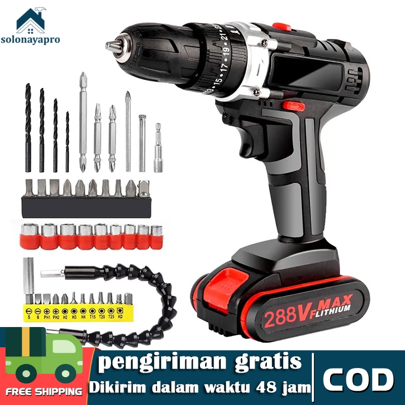 Jual Bor Baterai Bor Cas Bor Listrik Bor Cordless Drill Obeng Mesin ...