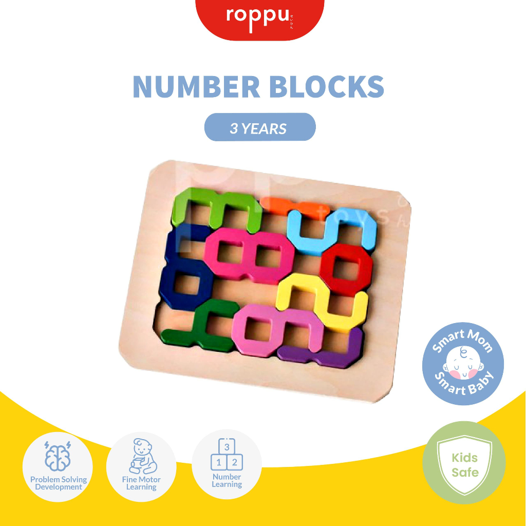 Jual ROPPU Number Blocks Mainan Susun Balok Angka dan Edukasi Anak ...