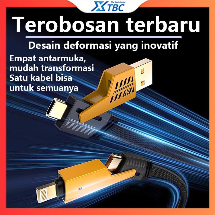 Jual XTBC Kabel Data Pengisian Cepat 120W Kabel Data Super Cepat 4-in-1 ...