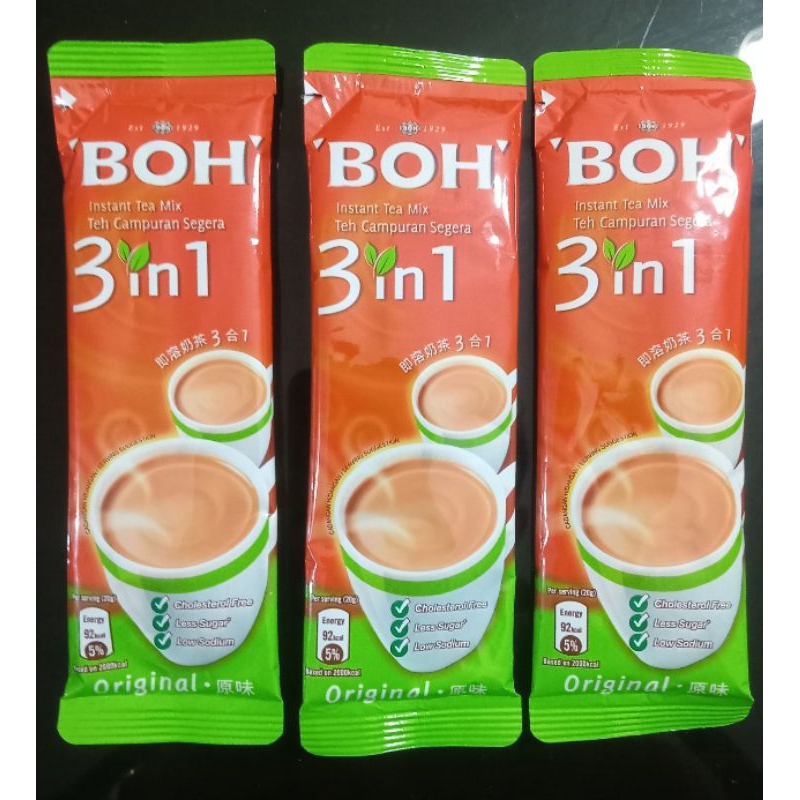 Jual BOH Teh tarik asal Malaysia/3 in 1 instant mix tea 20 gram ...