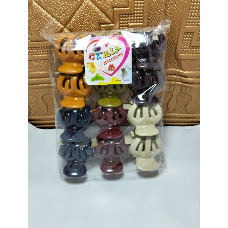 Jual JEPITAN RAMBUT JEday ISI 12 PCS ukuran 5cm jepitan multi warna ...