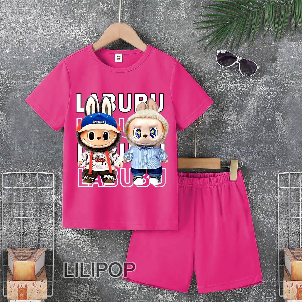Jual Baju Anak Stelan Labubu Usia 1-10 Tahun 3/4 Cowok Cewek Celana ...