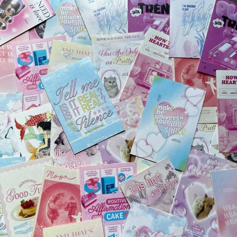 Jual [ 𝐌𝐈𝐍 𝐎𝐑𝐃𝐄𝐑 𝟖𝐤] 16pcs SOFT PASTEL AESTHETIC STICKER / Soft pink ...