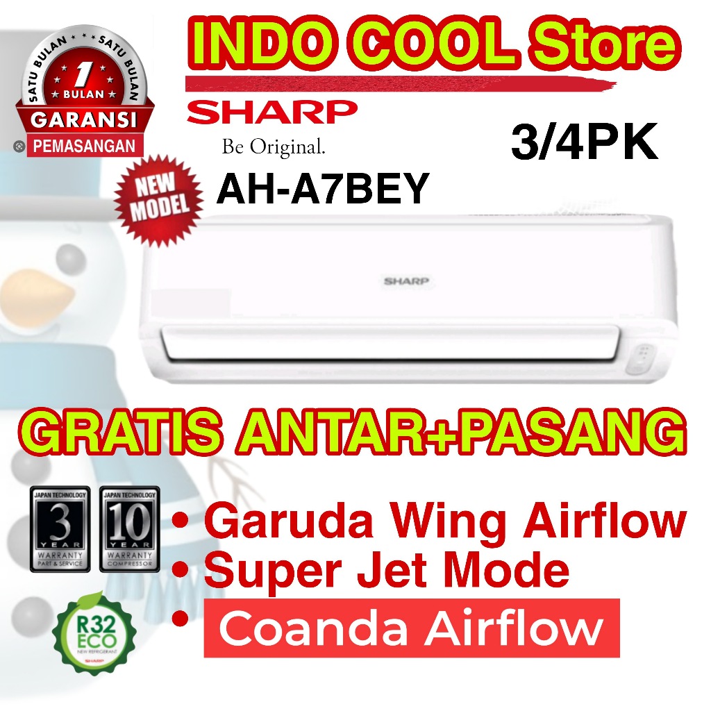 Jual Ac Sharp Split 3/4 PK AH-A7BEY Garuda Series | Shopee Indonesia