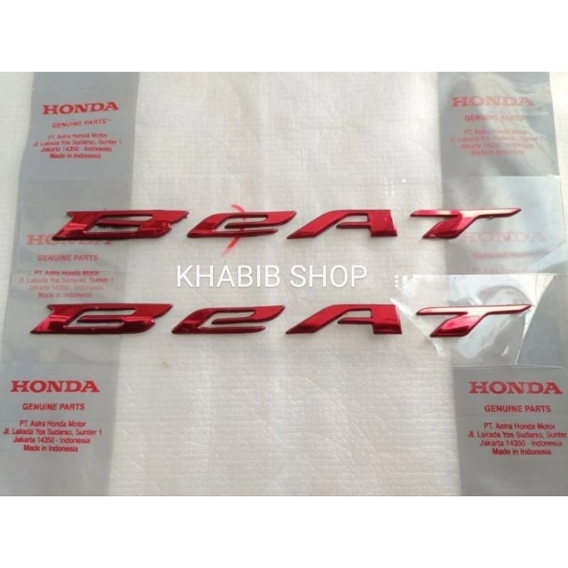 Jual Emblem Honda BEAT DELUXE 2024 tulisan beat warna merah original ...