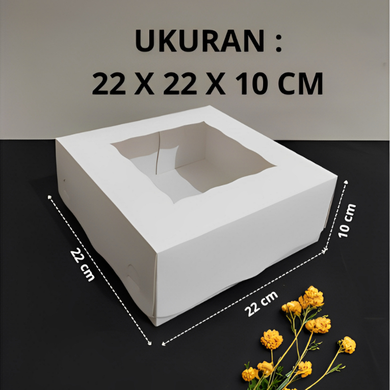 Jual (10 Pcs) Box Dus Kotak Kue Hampers Cake Roti Cookies 22 cm x 22 cm ...