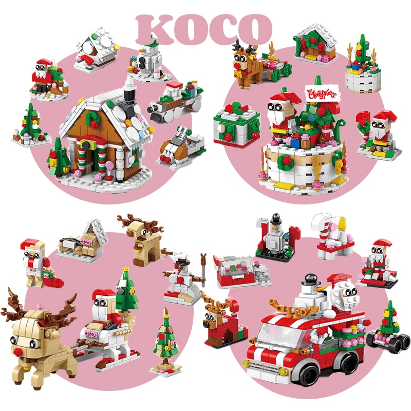 Jual KOCO Bricks 6 in 1 DIY Pohon Natal Sinterklas Lucu Hadiah Brick ...