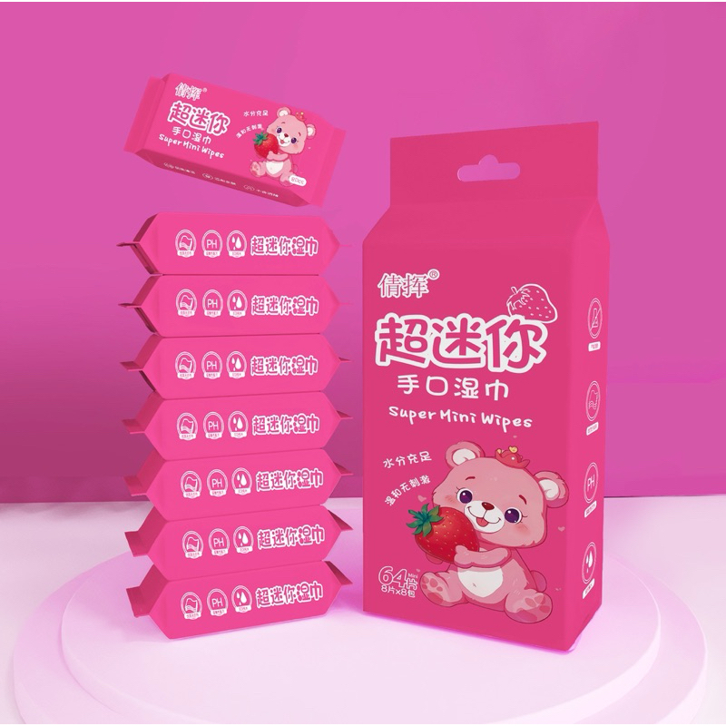 Jual Baby mini Wet tissue/Tisu Basah kemasan mini Character lucu bahan ...