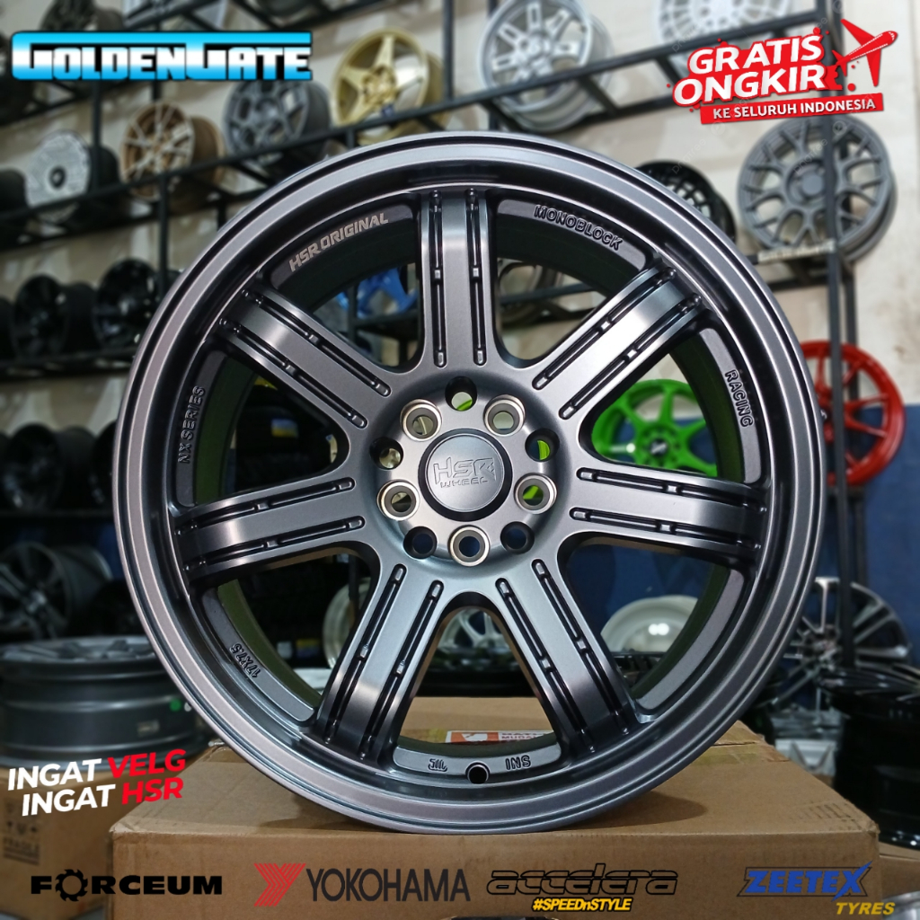 Jual Promo velg r17 hsr wheel pcd 5x114,3 5x100 lebar 7,5 rata bisa ...