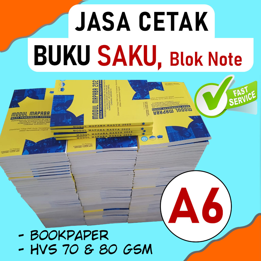 Jual CETAK Buku Saku, Novel, Kitab, Blok Note | Ukuran A6 | Shopee Indonesia
