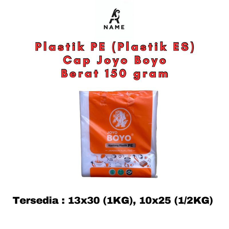 Jual Plastik Pe/ Plastik Es Cap Joyo Boyo Uk 13x30 (1Kg)-10x25 (1/2Kg ...