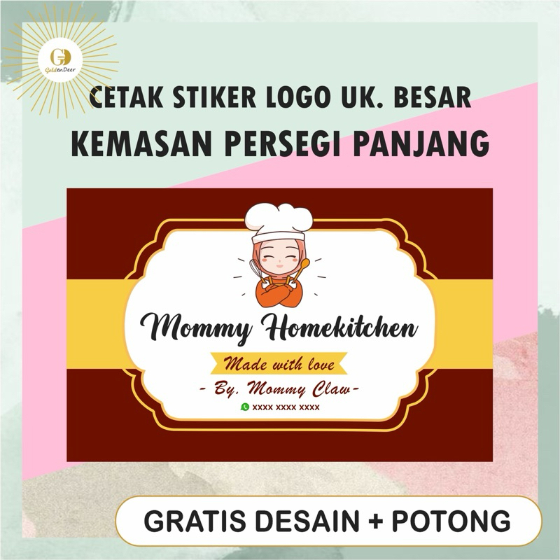 Jual Cetak Stiker / Custom Sticker Logo (Persegi Panjang) ukuran besar ...