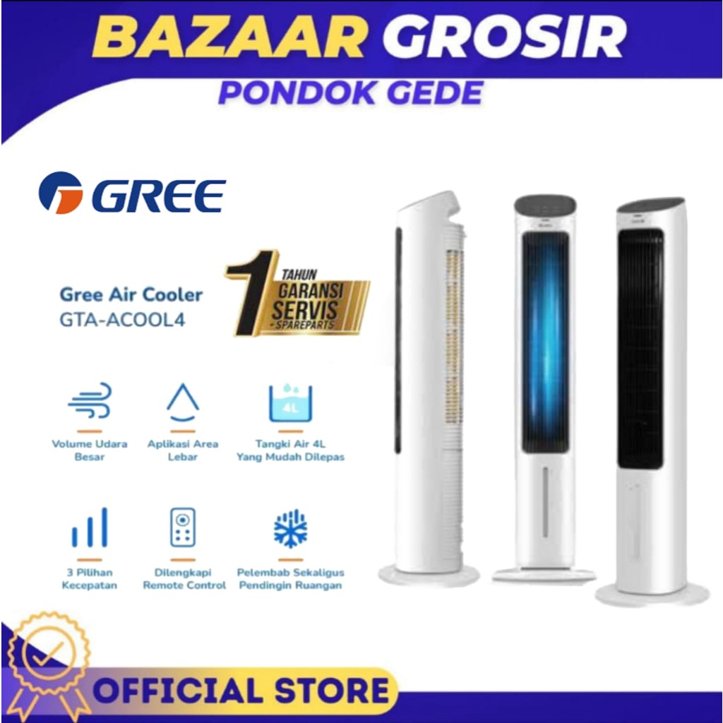Jual PROMO GREE TOWER FAN AIR COOLER - KAPASITAS 4 LITER - GTA-ACOOL4 ...