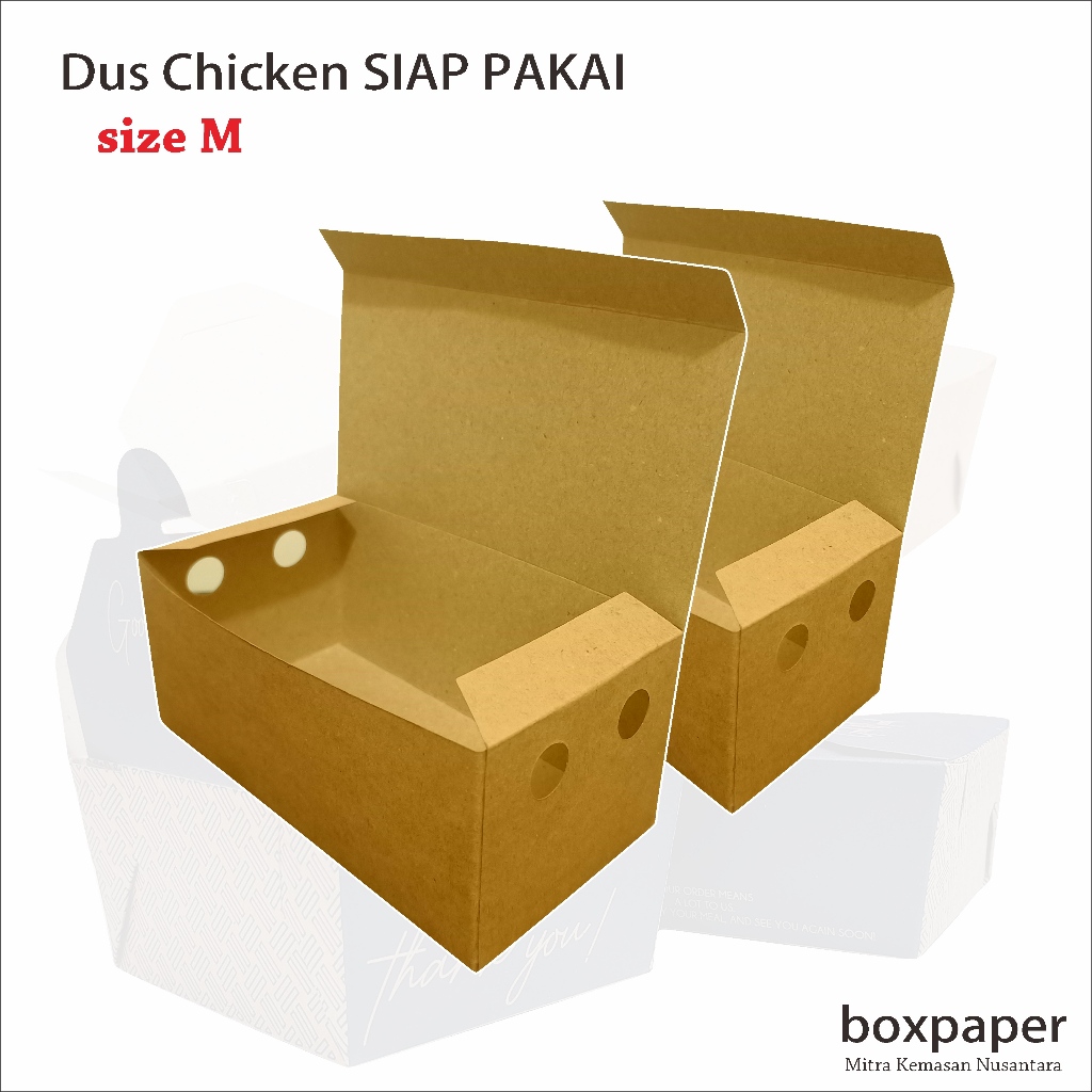 Jual Paper Box Chicken KFC Siap Pakai Tanpa Rakit Paper Lunch Box Size ...